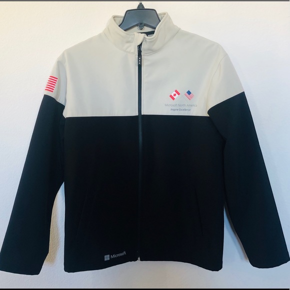 Microsoft | Jackets & Coats | Microsoft Jacket With Usa Flag On The ...